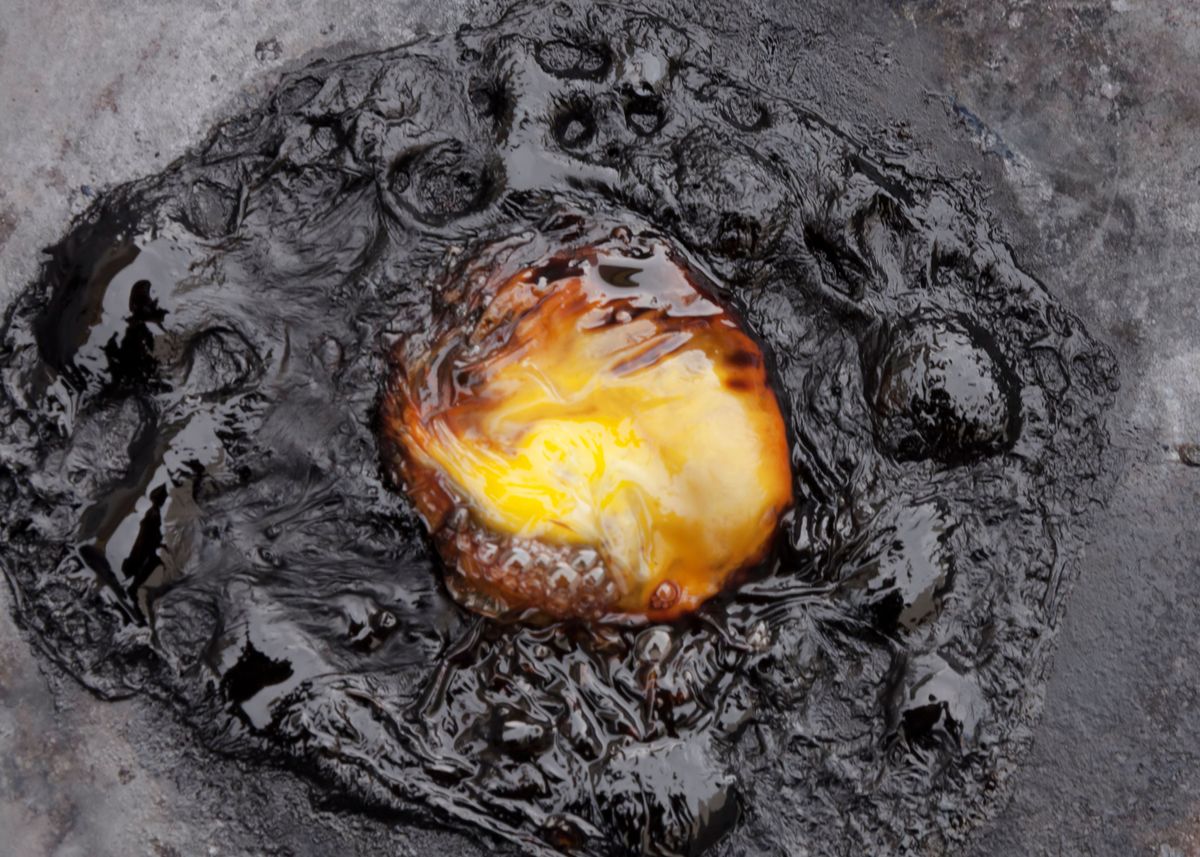 'Egg burnt destroyed macro ' Poster, picture, metal print, paint by Gianfranco Grenar | Displate