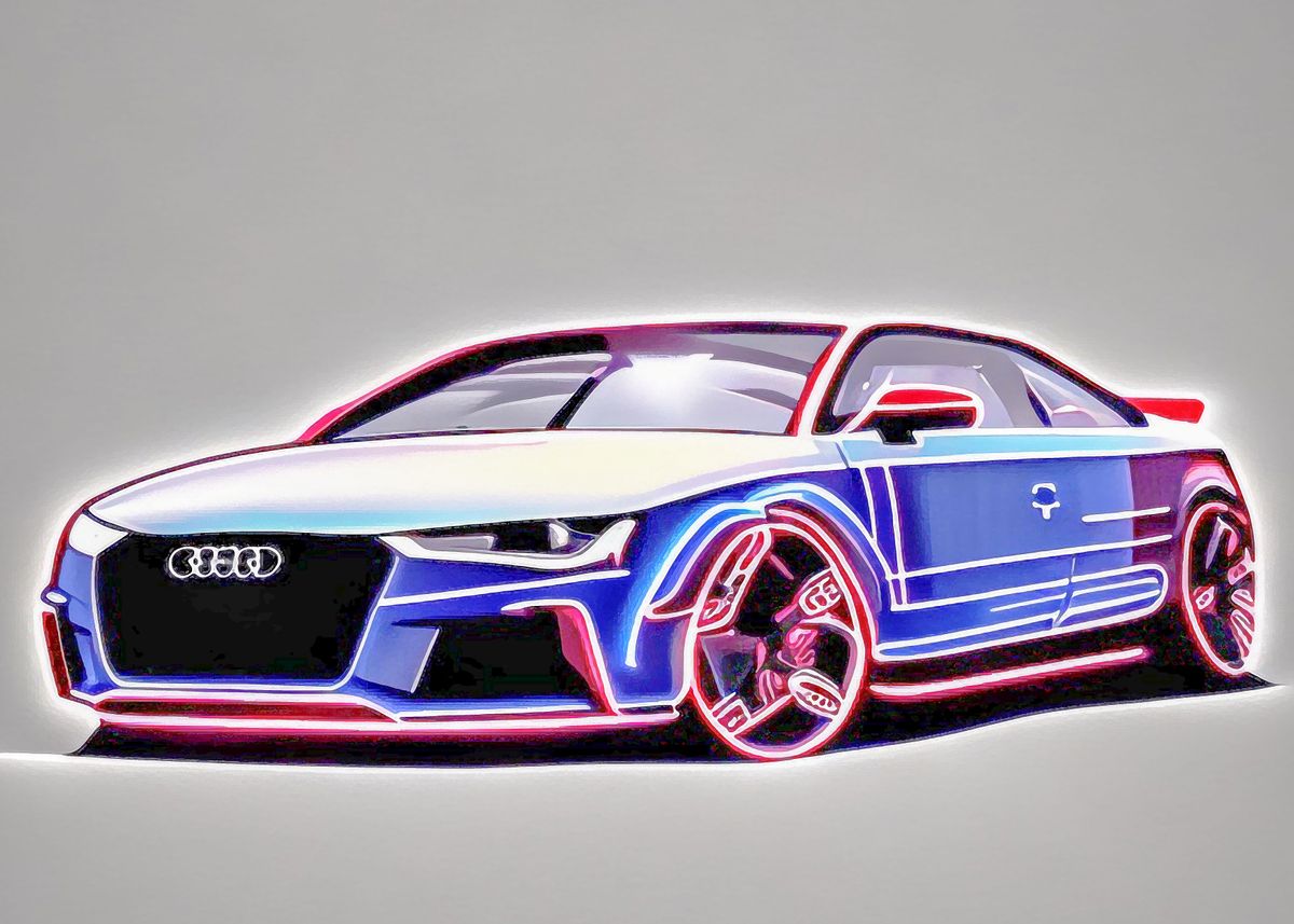 '2018 ABT Audi neon light ' Poster, picture, metal print, paint by ...