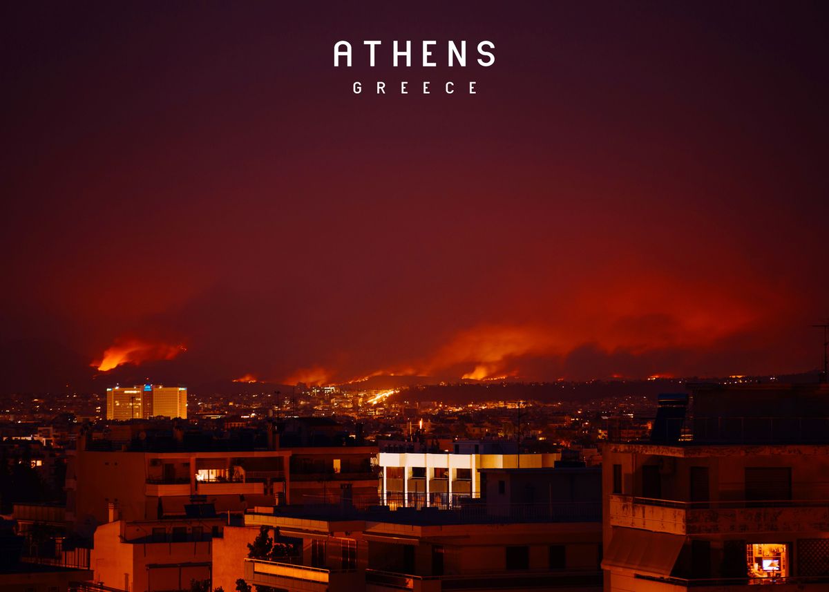 'Athens ' Poster, picture, metal print, paint by Famous City | Displate