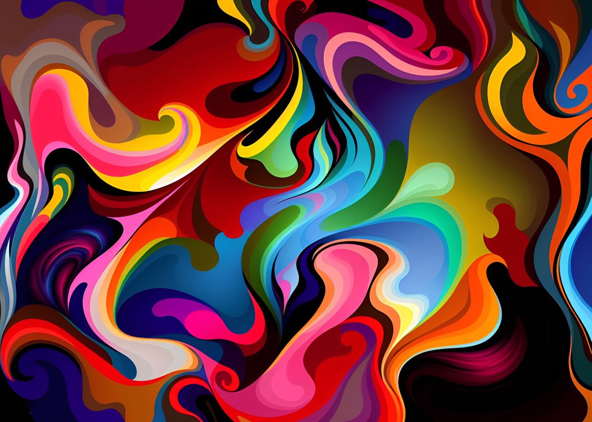 'Psychedelic Art Painting' Poster by Anmol Makhija | Displate