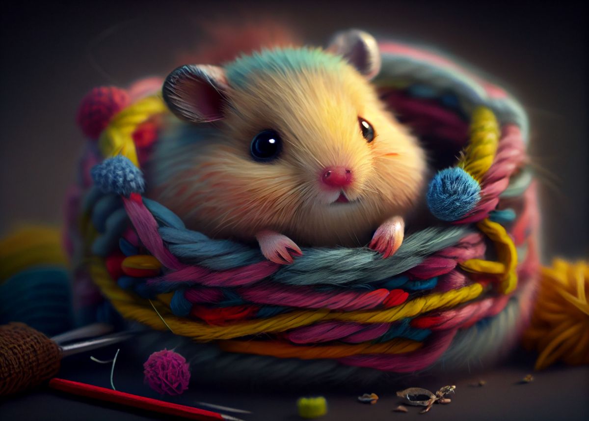 'Colorful hamster' Poster by Below Horizon | Displate