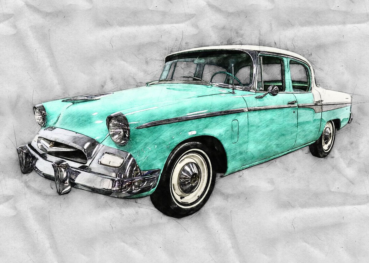 '1955 Studebaker Champion' Poster, picture, metal print, paint by ...