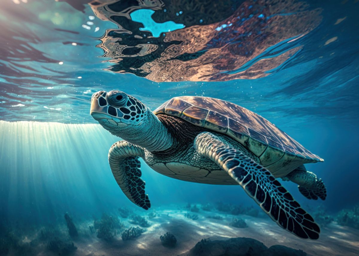 'Wild turtle' Poster, picture, metal print, paint by Byrdyak | Displate