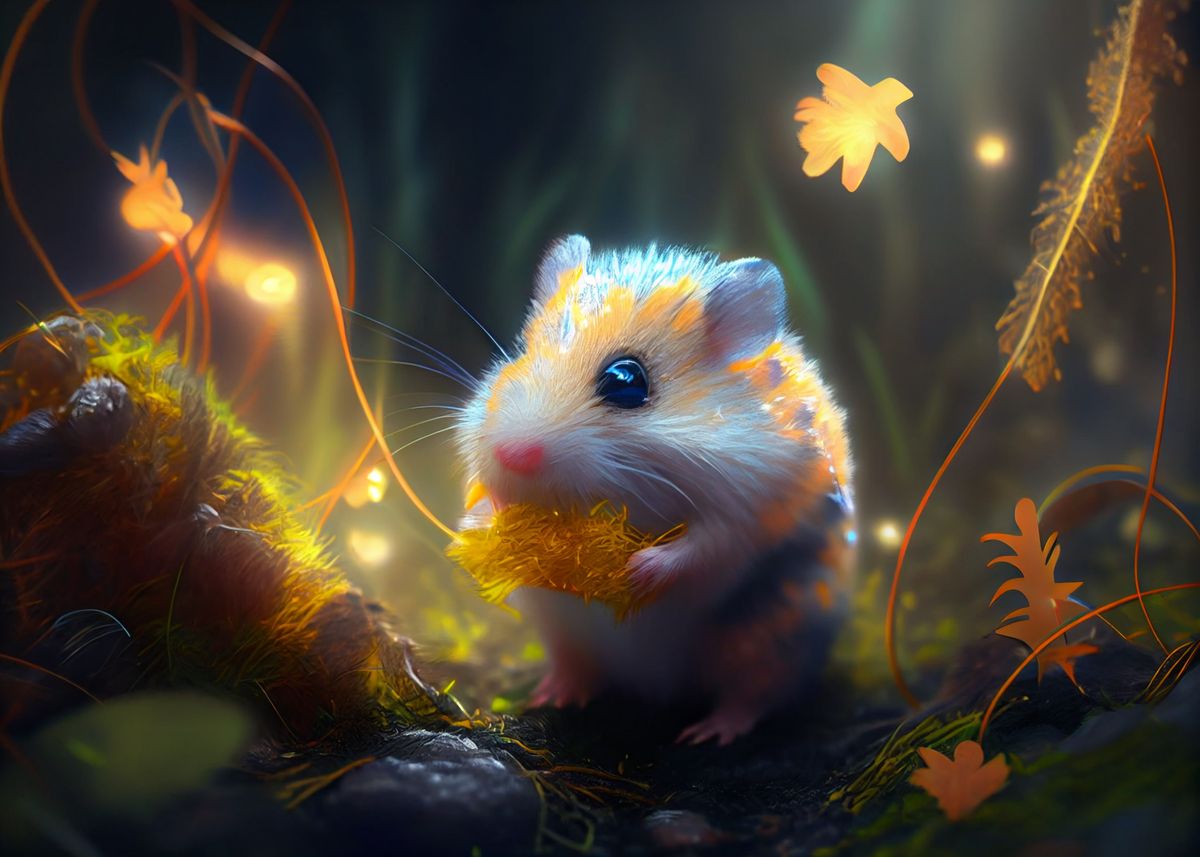 'Colorful hamster' Poster, picture, metal print, paint by Below Horizon ...