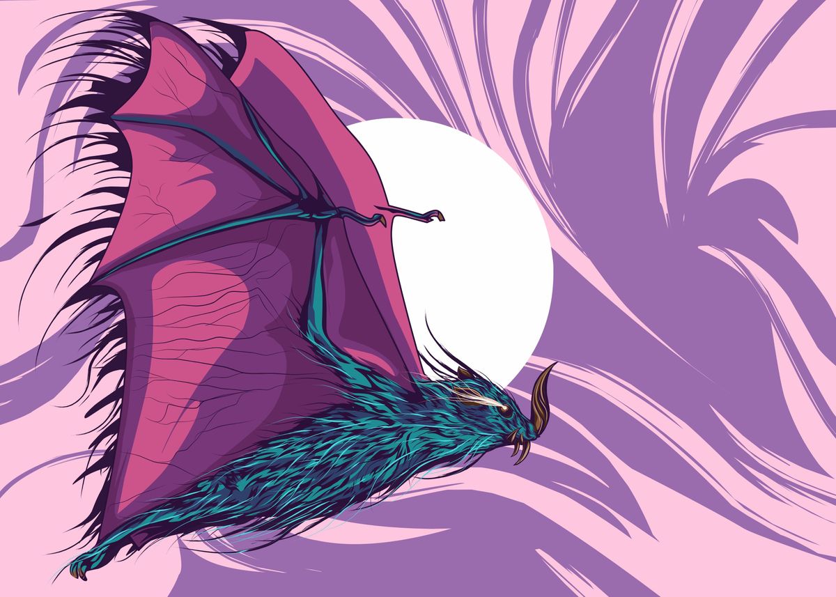 'bat illustration art' Poster by crypto artdesign | Displate