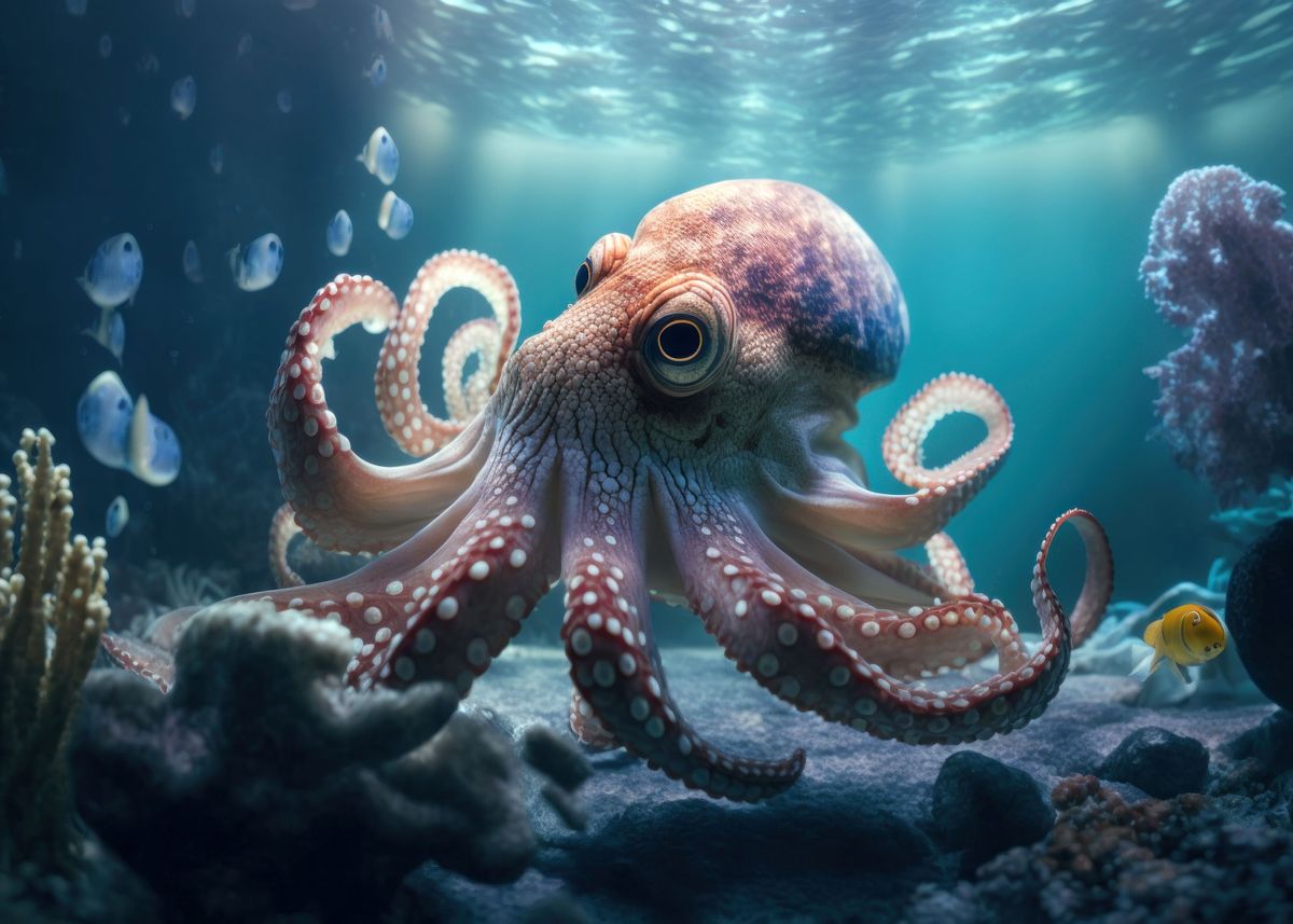 'Octopus squirming ' Poster, picture, metal print, paint by Volodymyr ...