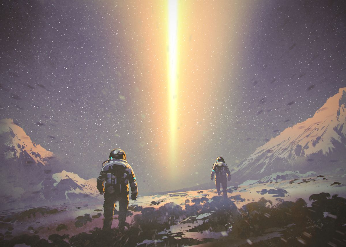 'Astronauts sci fi concept' Poster, picture, metal print, paint by dwopp | Displate