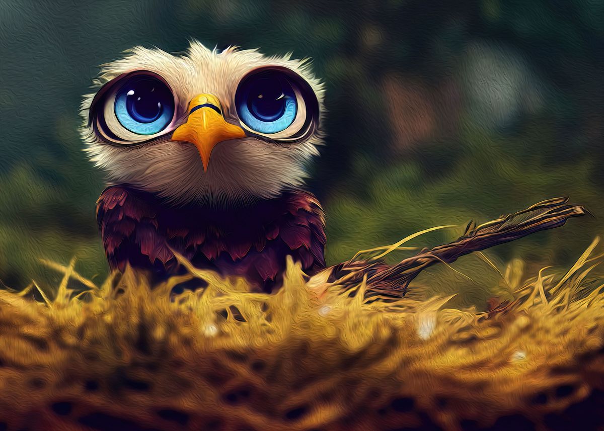 'Baby Eagle' Poster, picture, metal print, paint by Chris Cupit | Displate