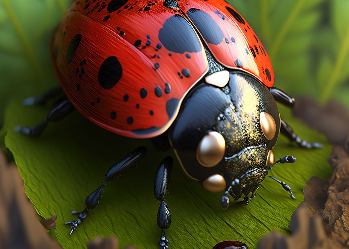 'Ladybug' Poster, picture, metal print, paint by Retro Football | Displate