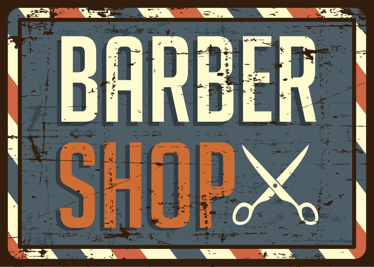 'Barber Shop Pop Art' Poster, picture, metal print, paint by Naso ...