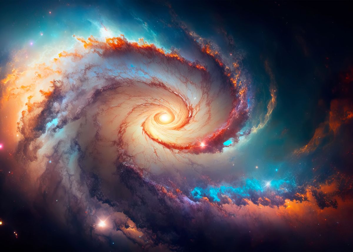 'planet and galaxy' Poster by HildaWarren Studio | Displate