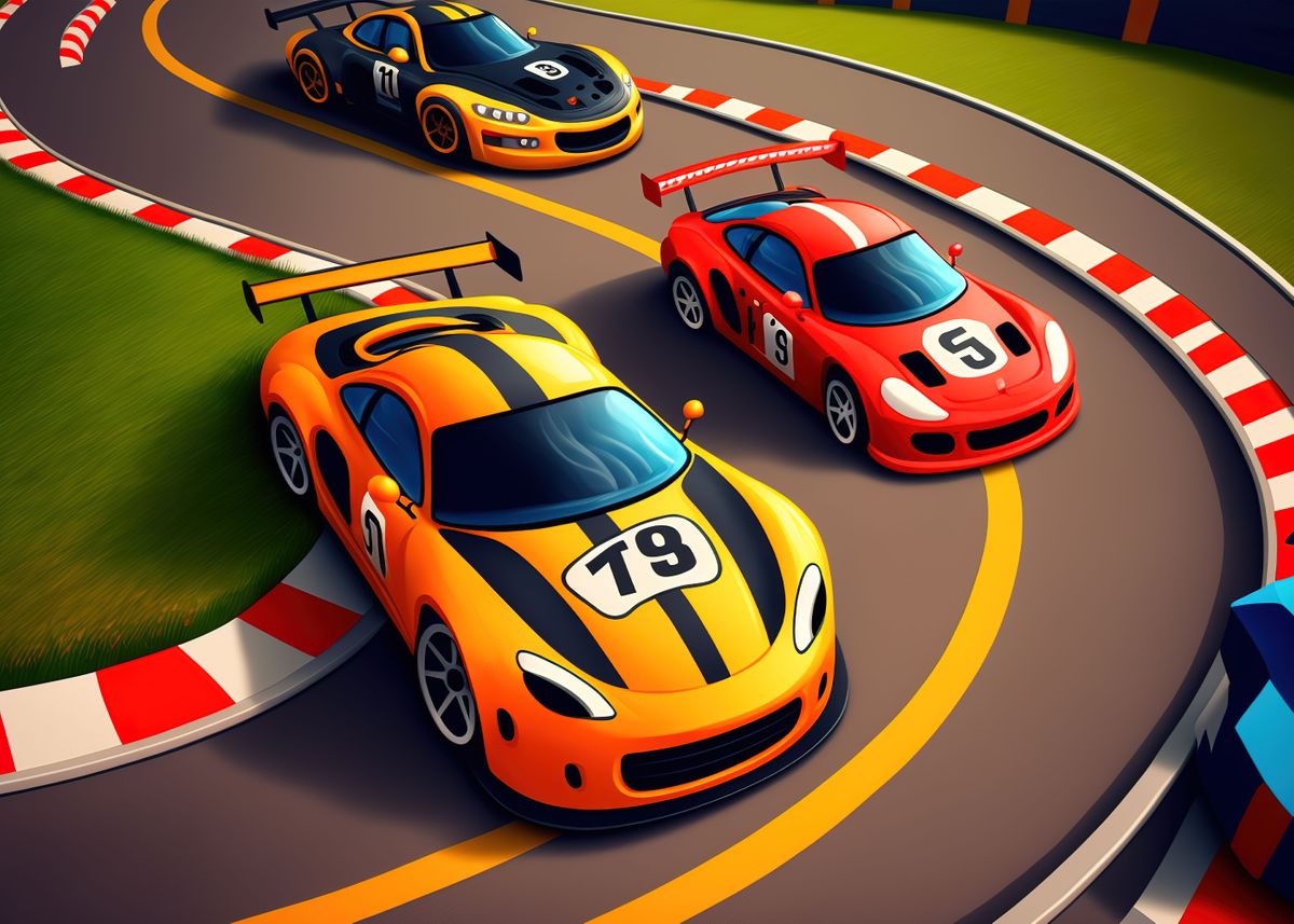 'racing games' Poster, picture, metal print, paint by AlycePreston ...