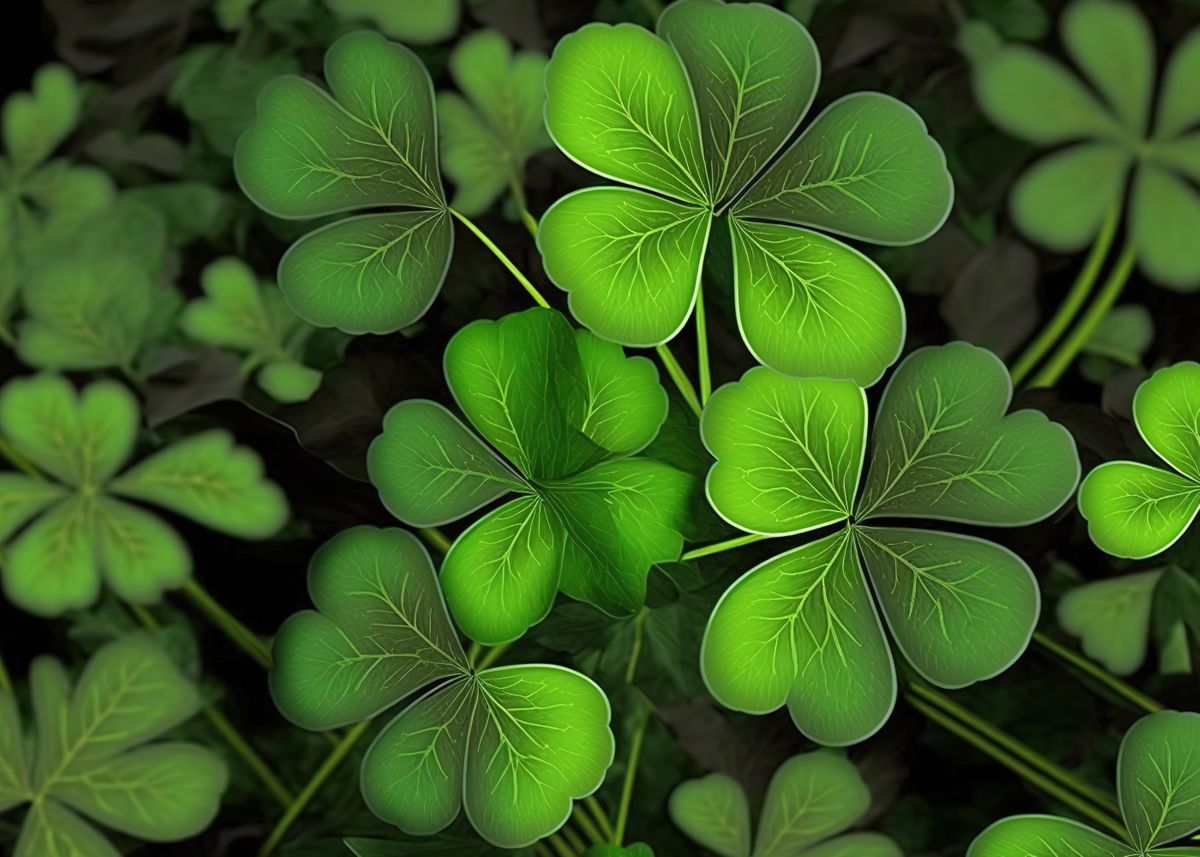 'Four Leaf Clover' Poster, picture, metal print, paint by Isla Daven ...