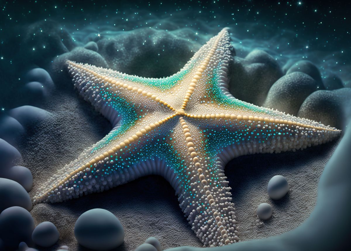 'starfish ' Poster, picture, metal print, paint by MAD SPACE | Displate