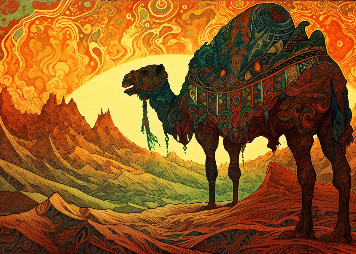 'Abstract painting Camel' Poster, picture, metal print, paint by ...