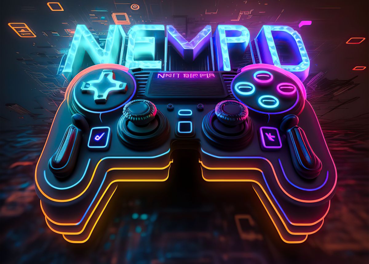 'Neon game' Poster, picture, metal print, paint by Anime Poster | Displate