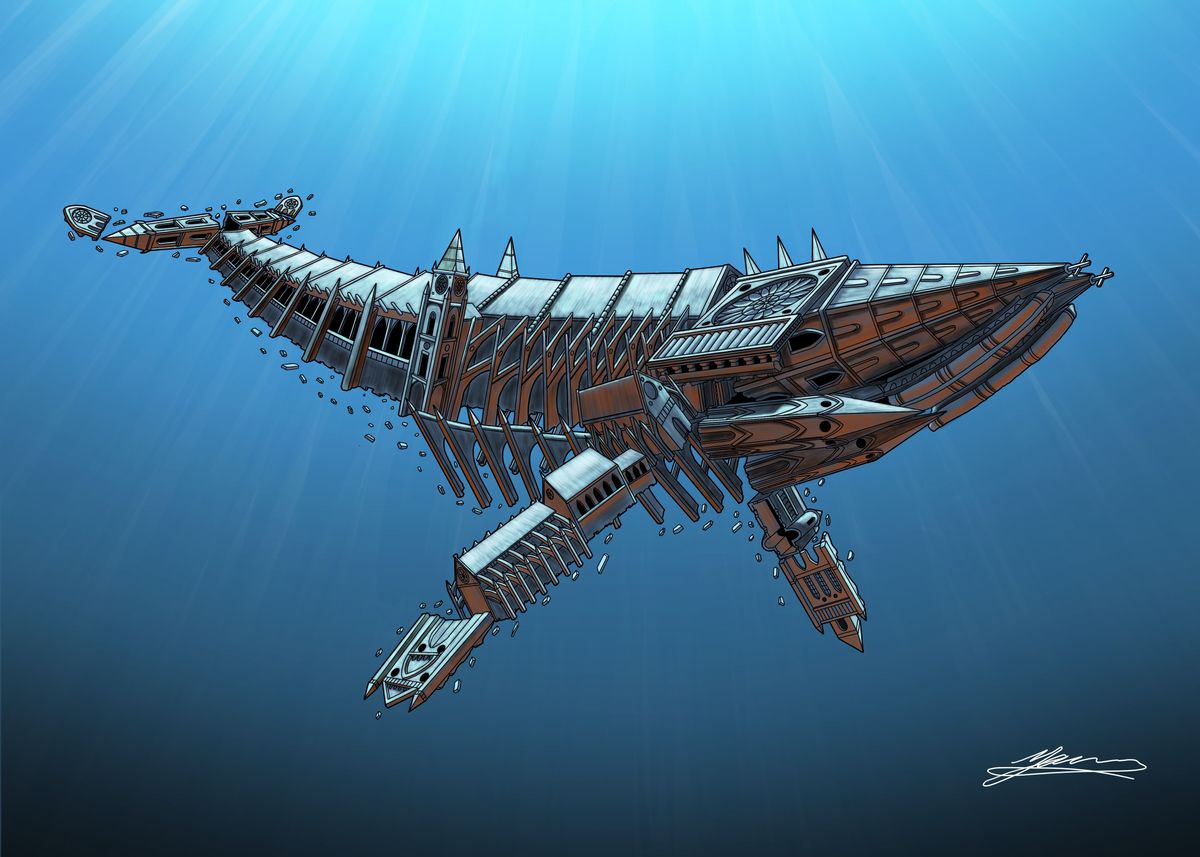 'cathedral whale' Poster, picture, metal print, paint by yoann goas ...