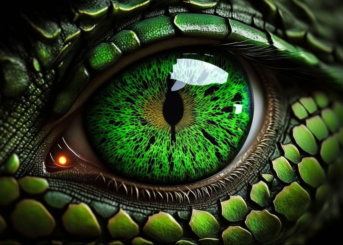 'Fantasy dragon eye' Poster, picture, metal print, paint by Freddie ...