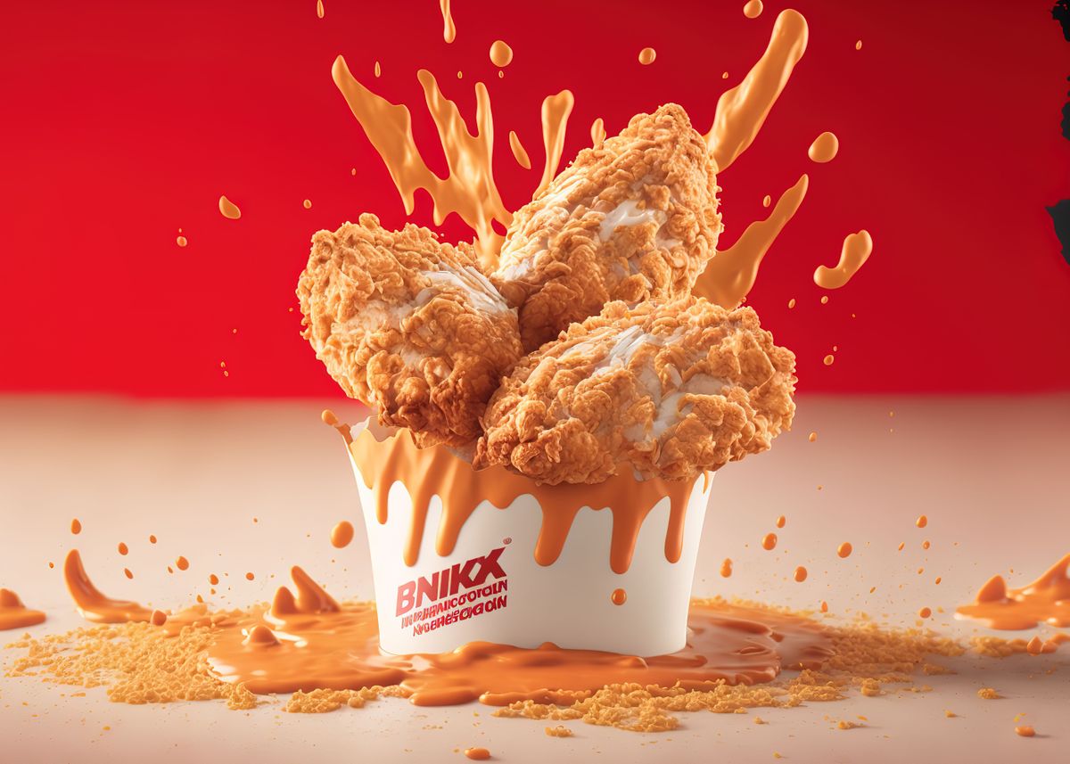 'fried chicken' Poster, picture, metal print, paint by Chester Draper ...