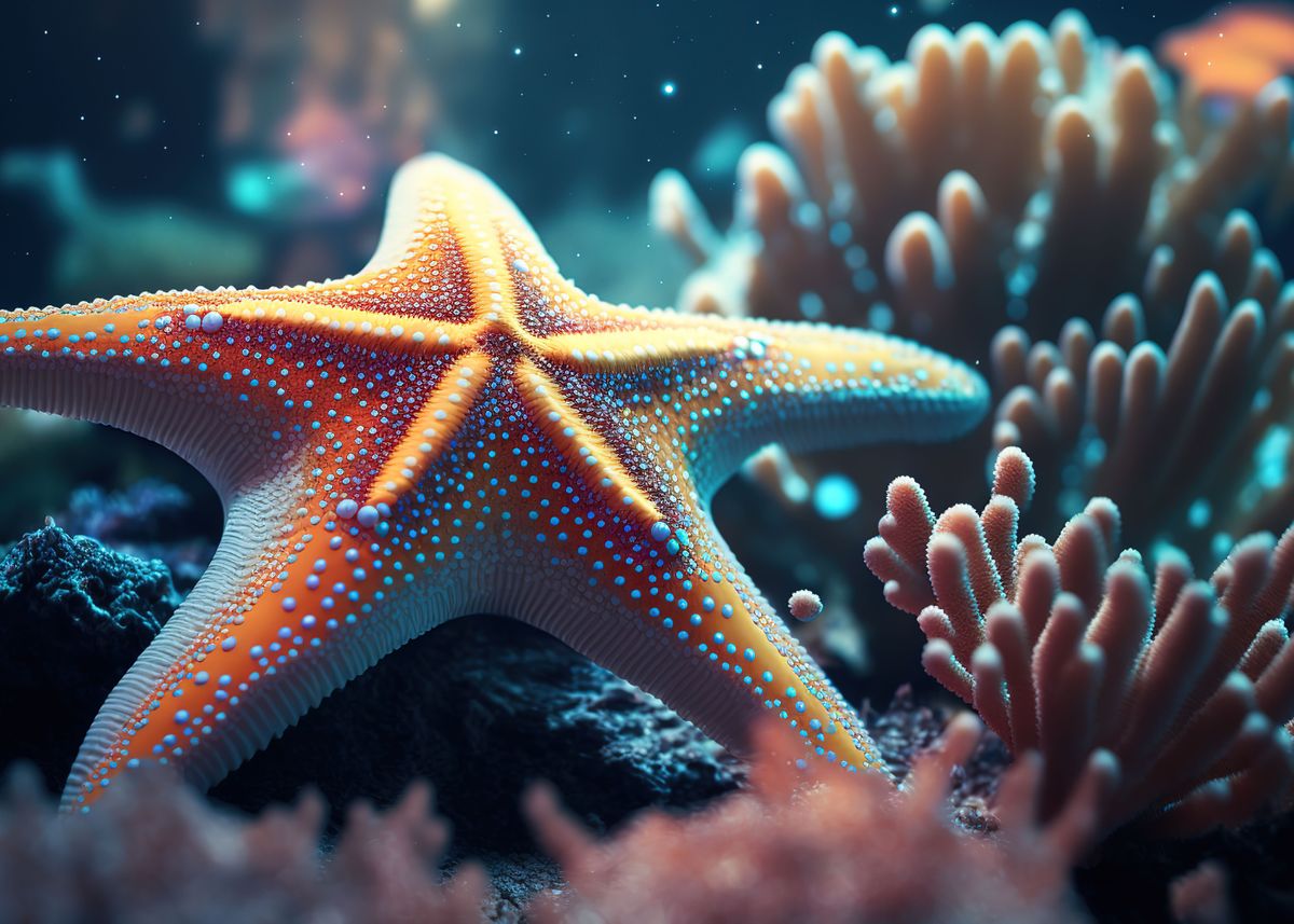 'starfish ' Poster, picture, metal print, paint by MAD SPACE | Displate