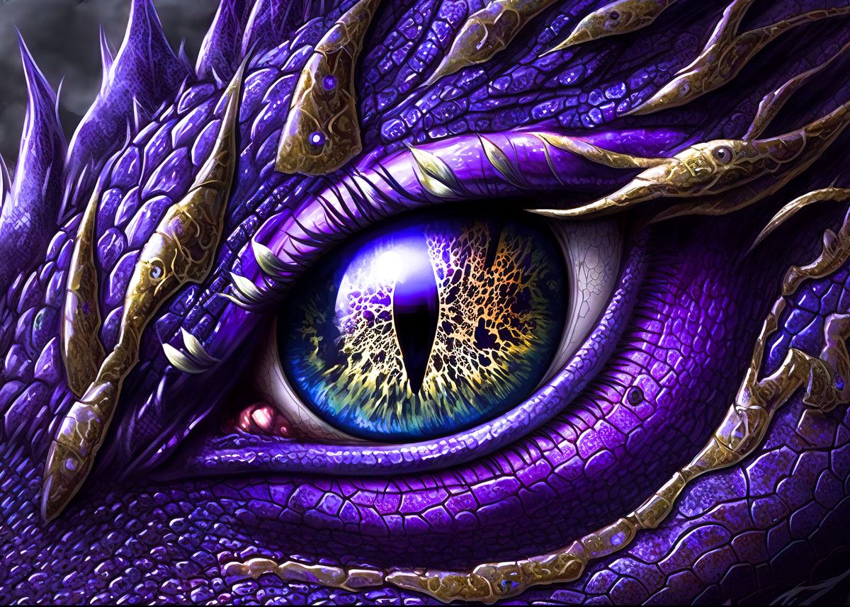 'Fantasy dragon eye' Poster, picture, metal print, paint by Freddie ...