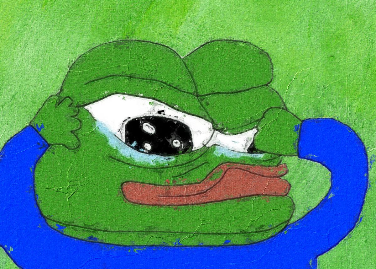 'Pepe the frog' Poster, picture, metal print, paint by Meme Daily ...