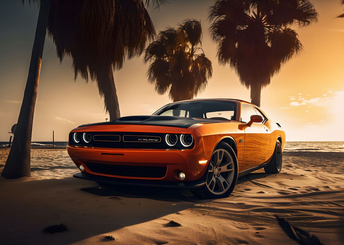 'Dodge Challenger' Poster, picture, metal print, paint by ...