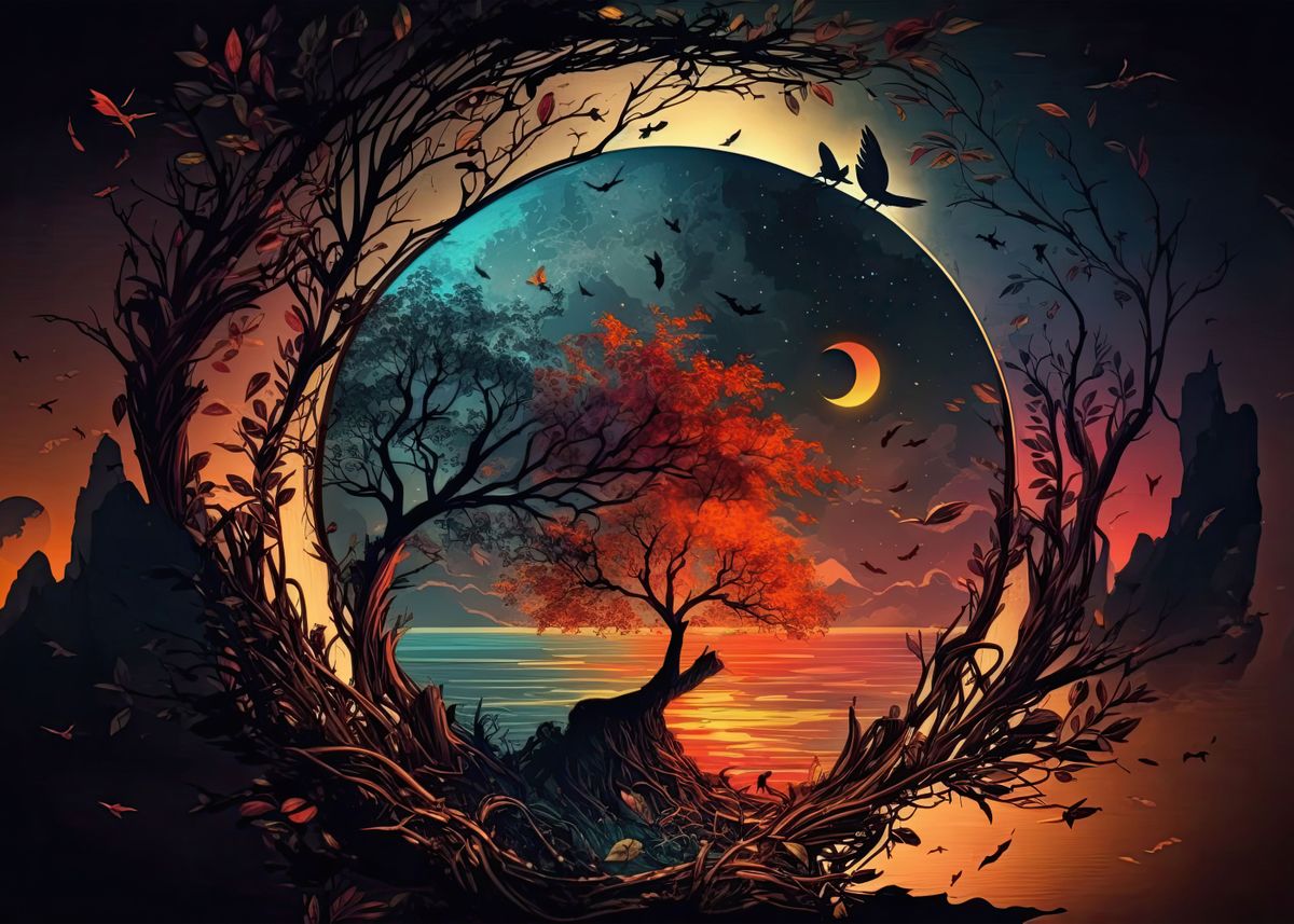 'Fantasy Colorful Landscape' Poster, picture, metal print, paint by ...
