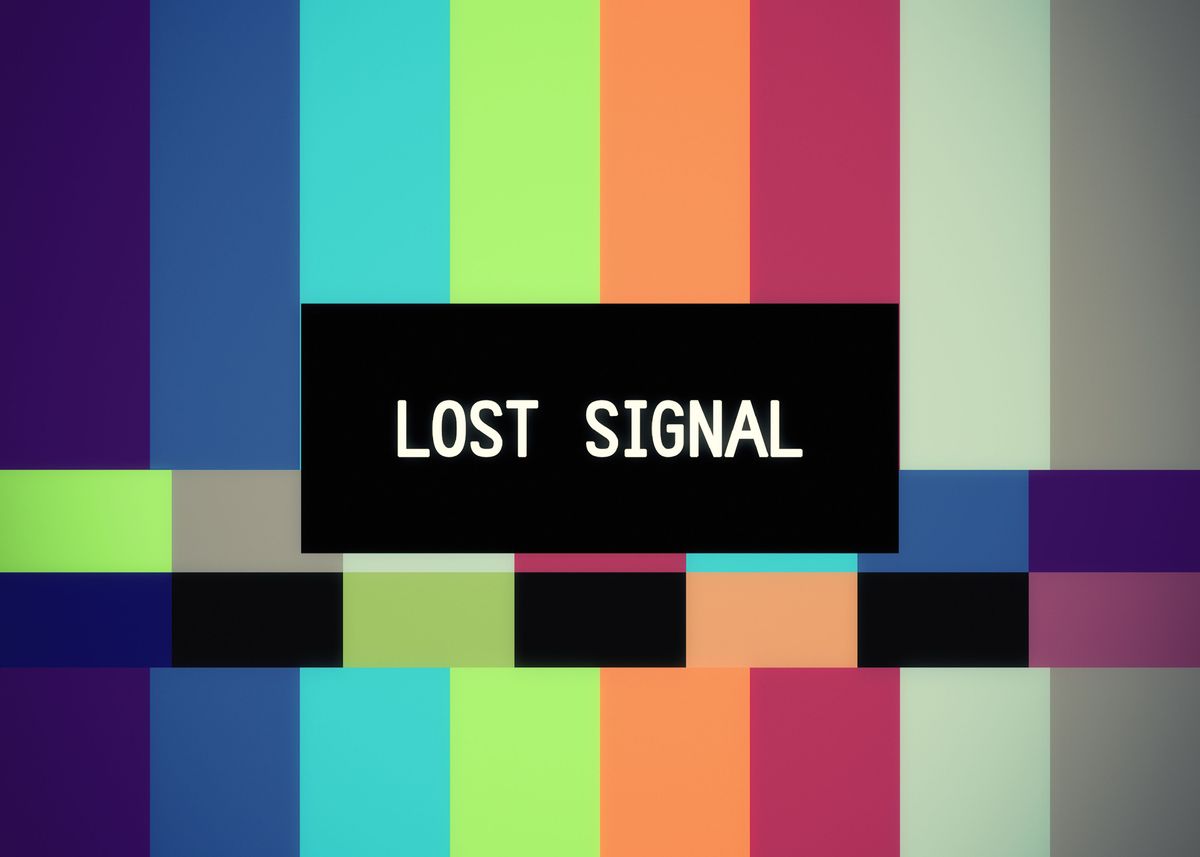 'TV pattern amber lost sign' Poster, picture, metal print, paint by ...