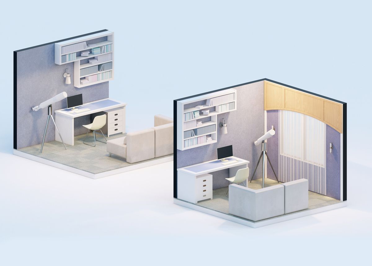 'study room Orthographic' Poster by Shawlin I | Displate