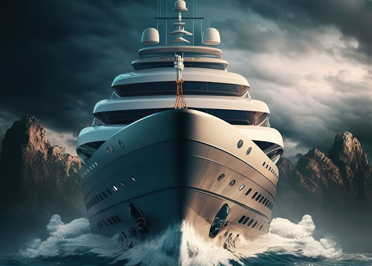 'Yacht Sunset' Poster, picture, metal print, paint by Luke Emery | Displate