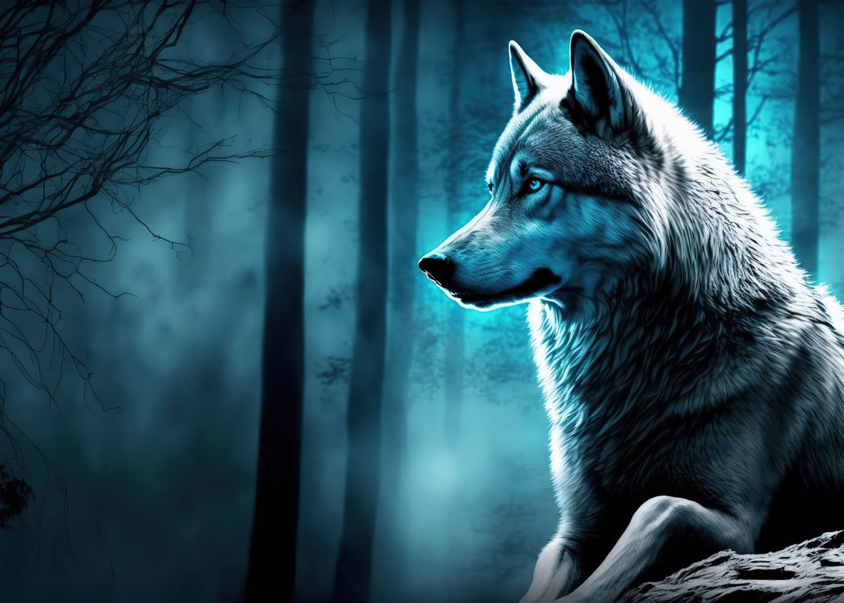 'Ghost Wolf' Poster, picture, metal print, paint by Chloe Connelly ...