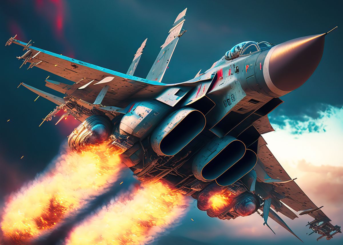 'Jet fighter' Poster, picture, metal print, paint by NeoRowe | Displate