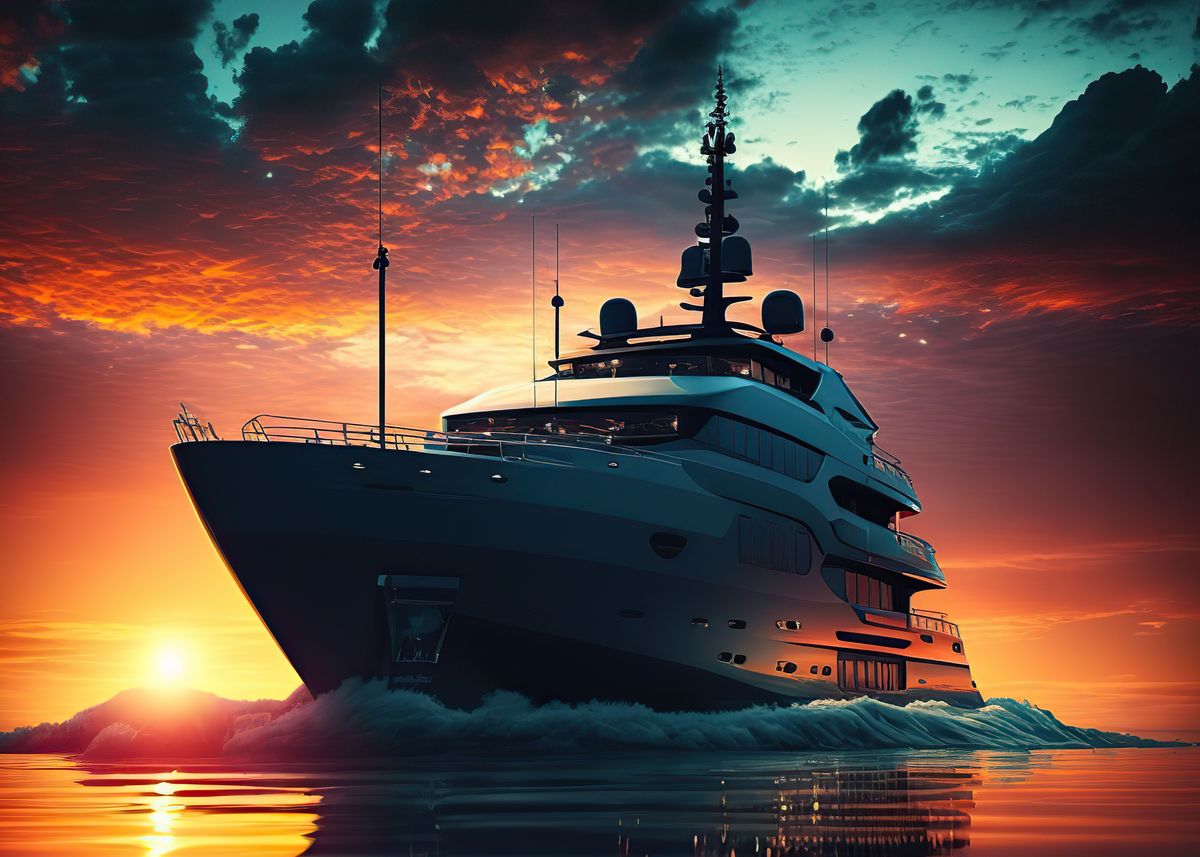 'Yacht Sunset' Poster by Marlie Cullen | Displate