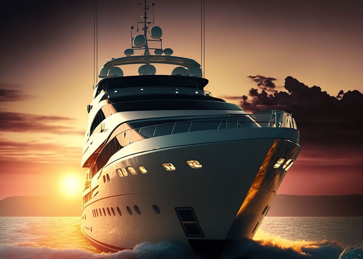 'Yacht Sunset' Poster by Luke Emery | Displate