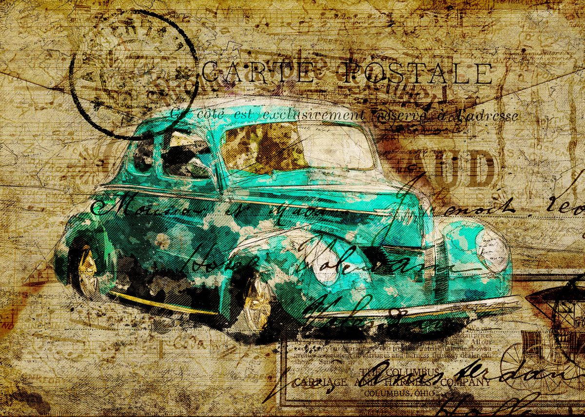 'classic car poster' Poster by Lembayung Senja Studio | Displate