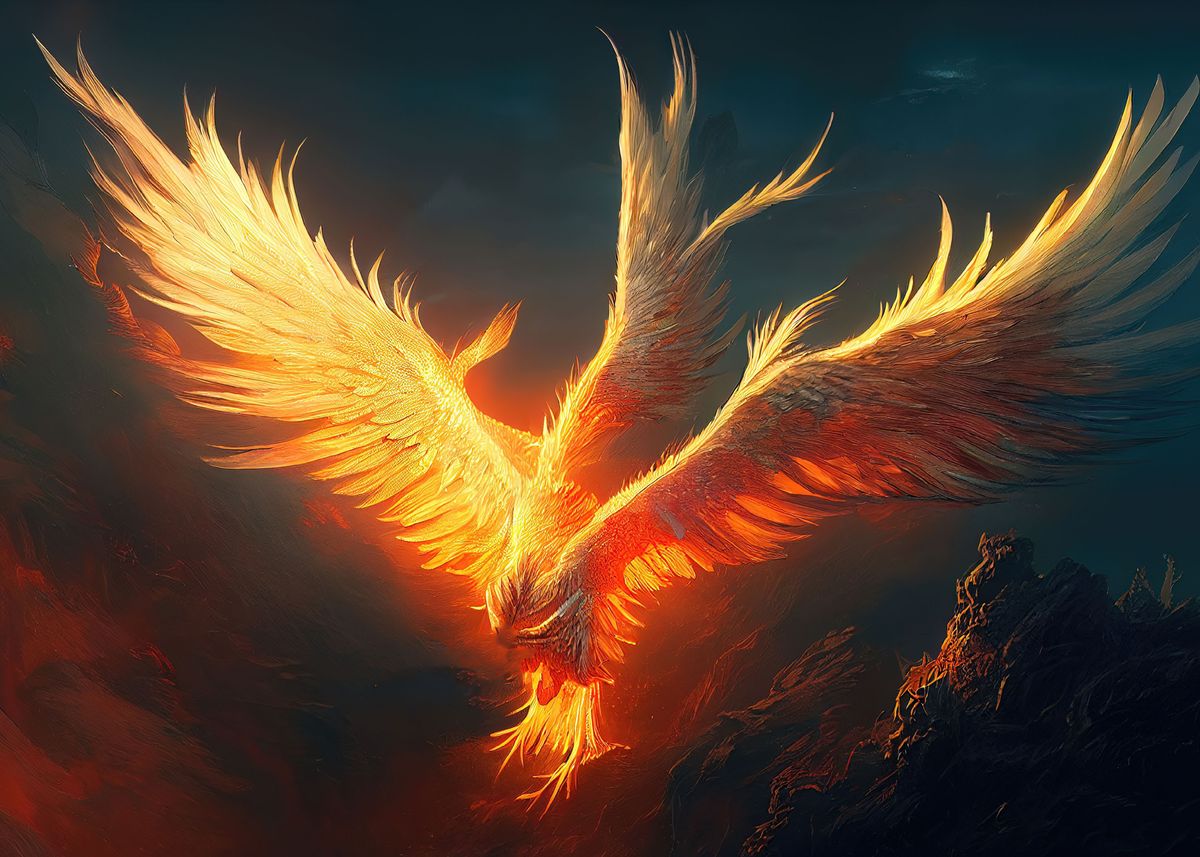 'Phoenix Bird ' Poster, picture, metal print, paint by Bailey DHeath ...