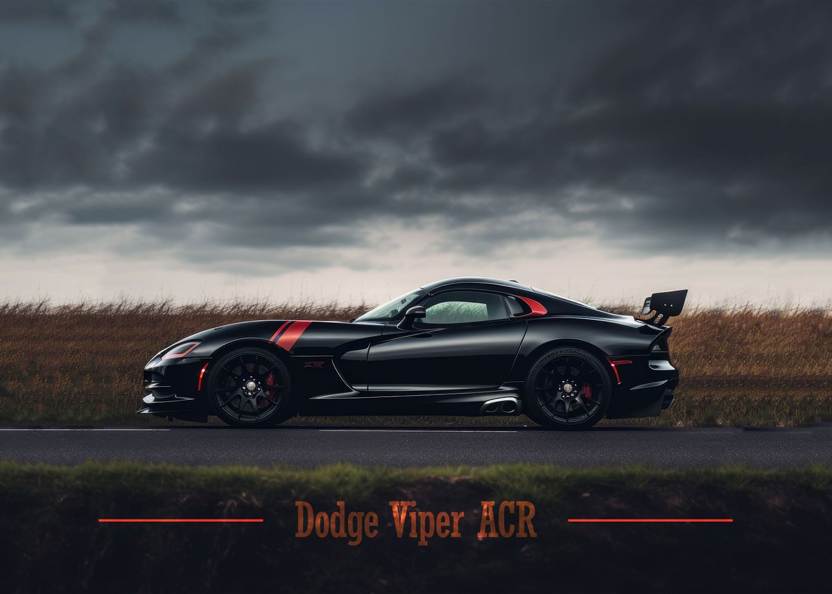 'Dodge Viper ACR' Poster, picture, metal print, paint by Anxhela Sufa ...