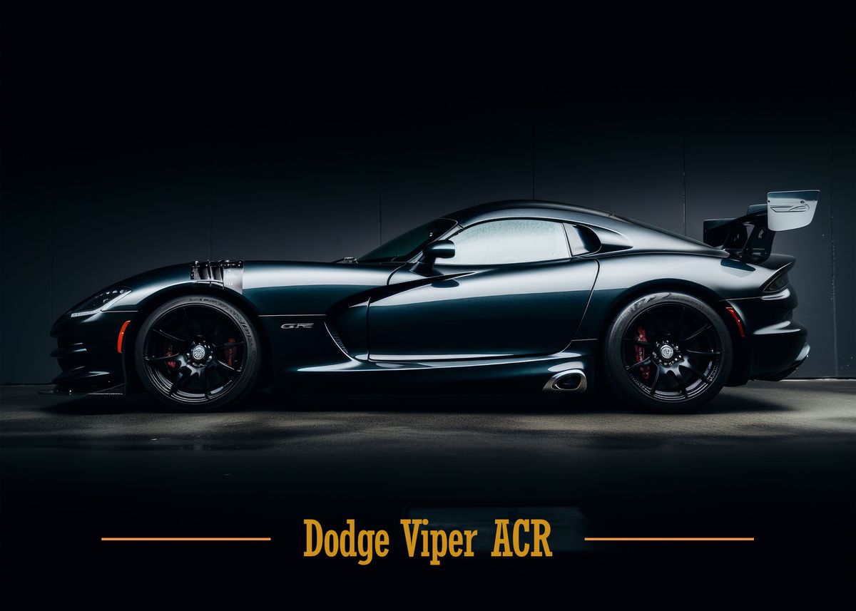 'Dodge Viper ACR' Poster, picture, metal print, paint by Anxhela Sufa ...