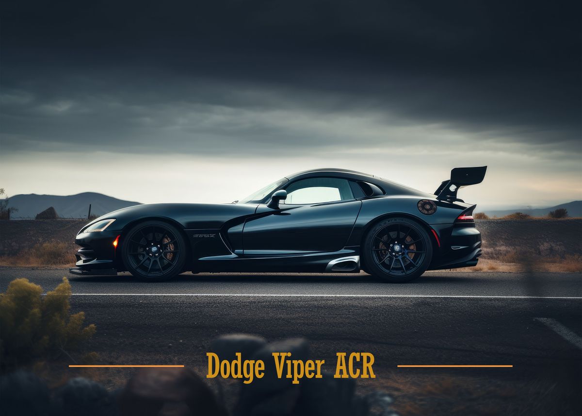 'Dodge Viper ACR' Poster, picture, metal print, paint by Anxhela Sufa ...
