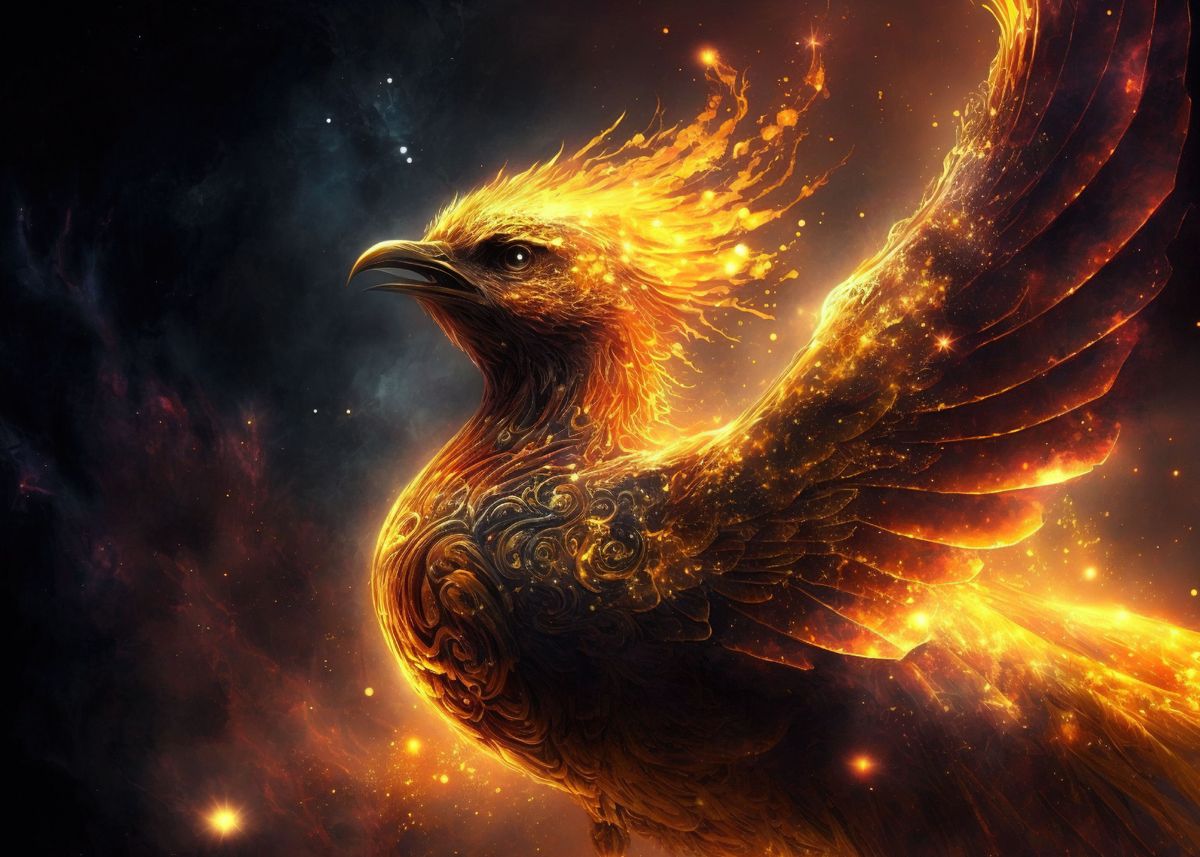 'Phoenix Bird ' Poster, picture, metal print, paint by Bailey DHeath ...