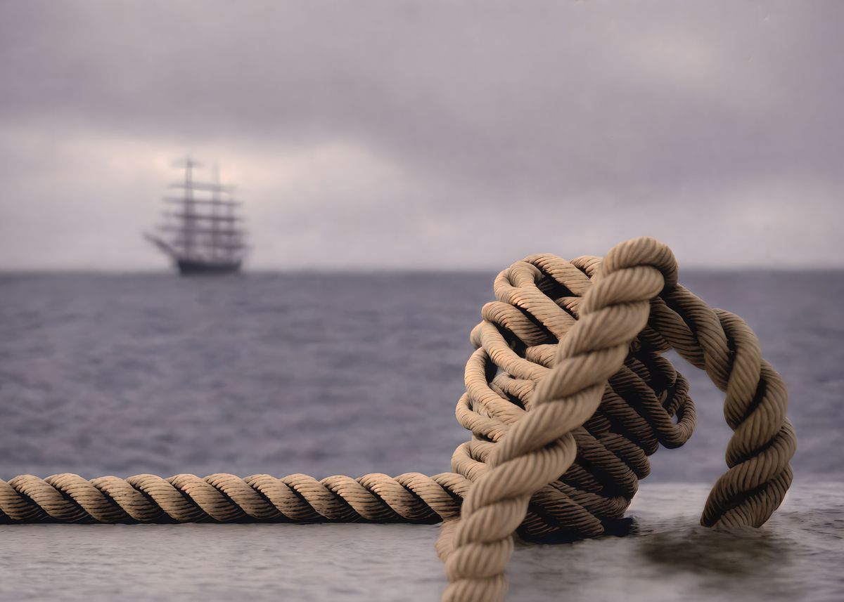 'Pier knot sailboat 1800s t' Poster, picture, metal print, paint by ...