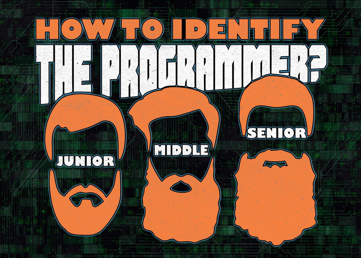 'Bearded Programmer' Poster, picture, metal print, paint by Chase ...