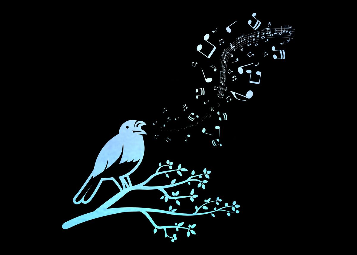 'Singing Bird Musical' Poster, picture, metal print, paint by ...