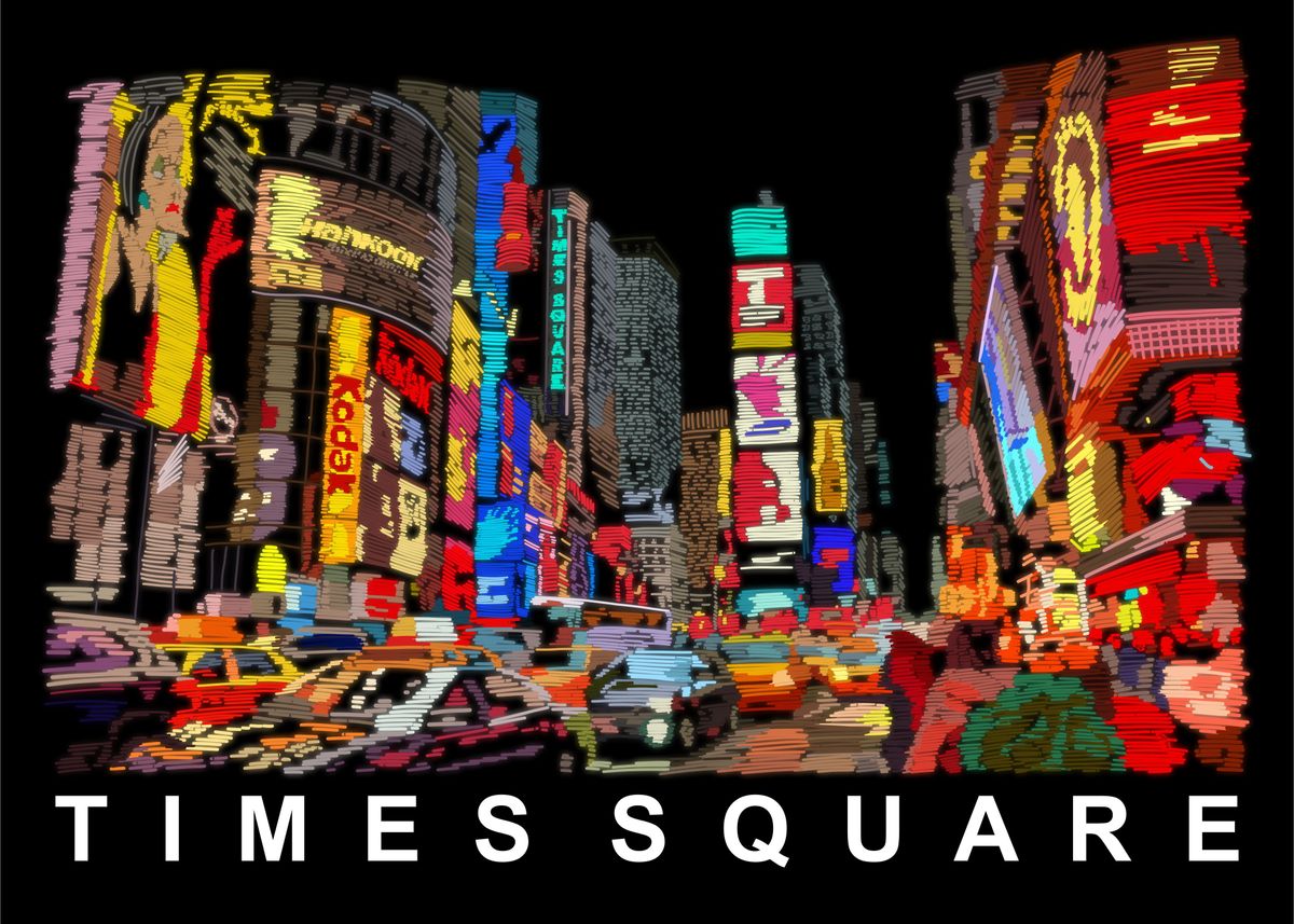 'Cyberpunk Times Square ' Poster, picture, metal print, paint by Dika ...