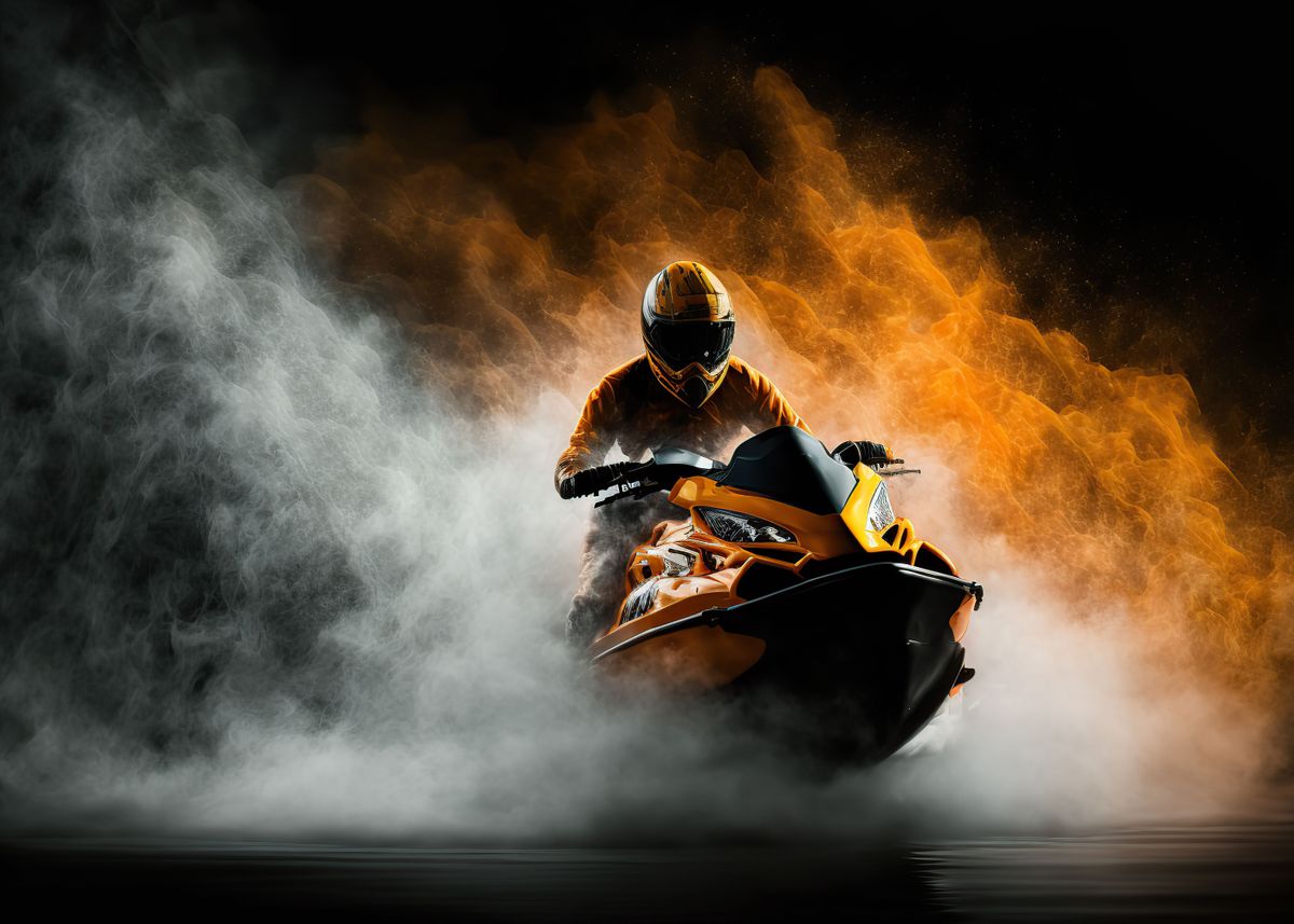 'Jetski' Poster, picture, metal print, paint by Childs Space | Displate