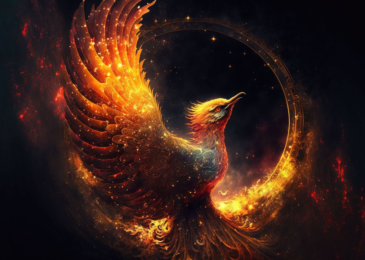 'Phoenix Bird ' Poster, picture, metal print, paint by Bailey DHeath ...