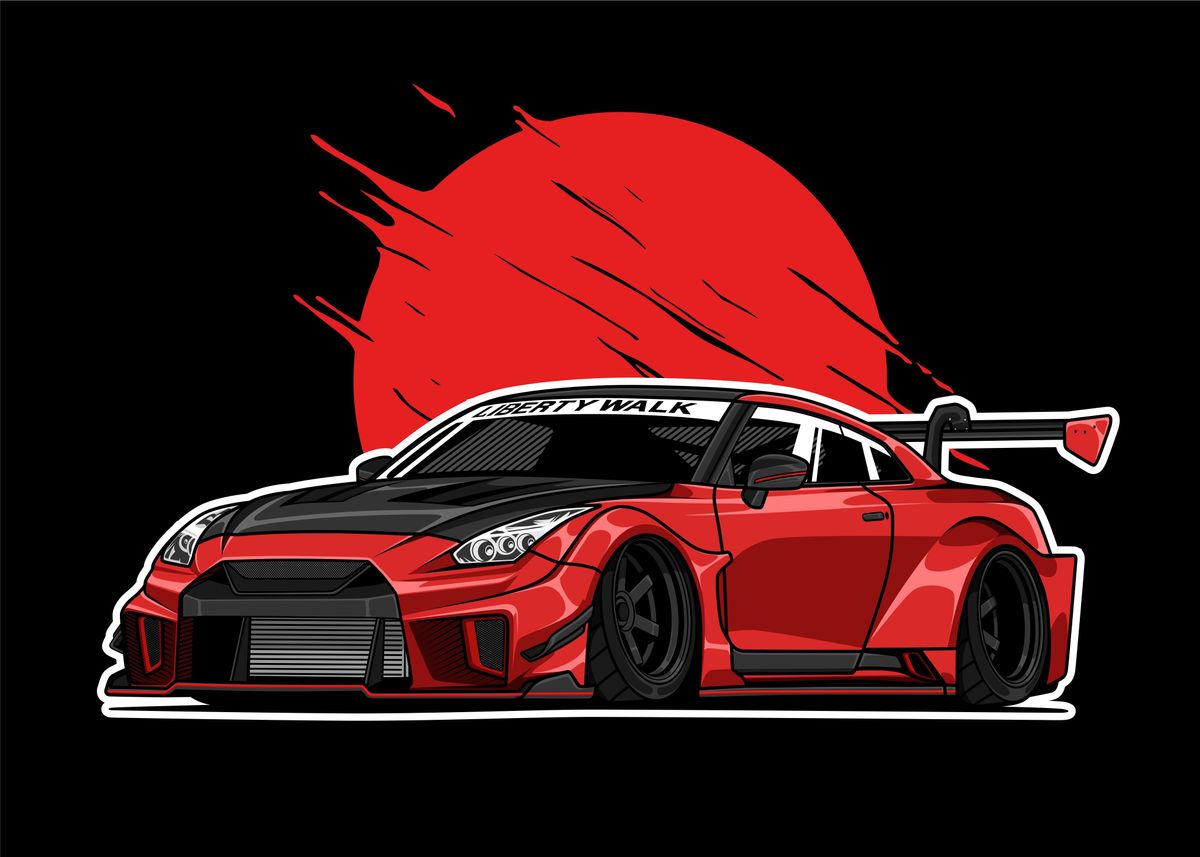 'Nissan GTR R35' Poster, picture, metal print, paint by Heru Kurniawan ...