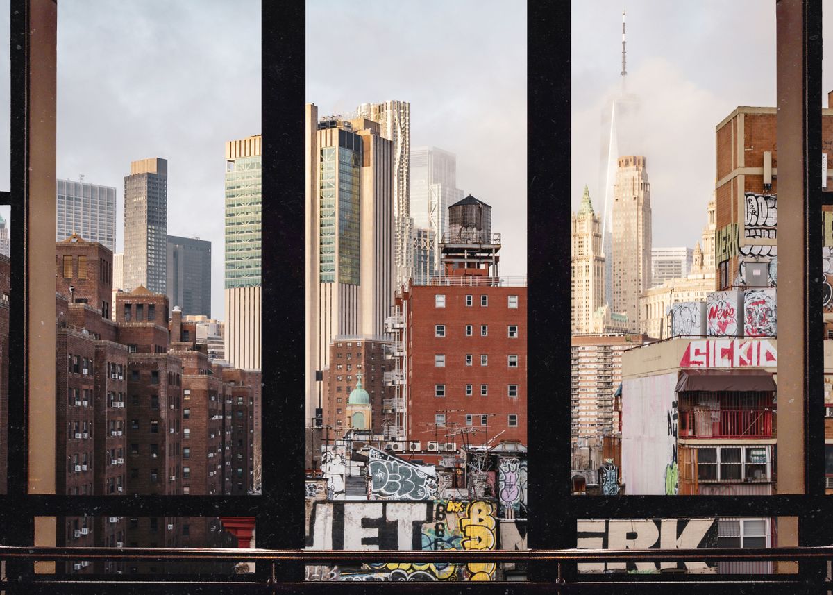 'New York City NYC Window' Poster, picture, metal print, paint by ...