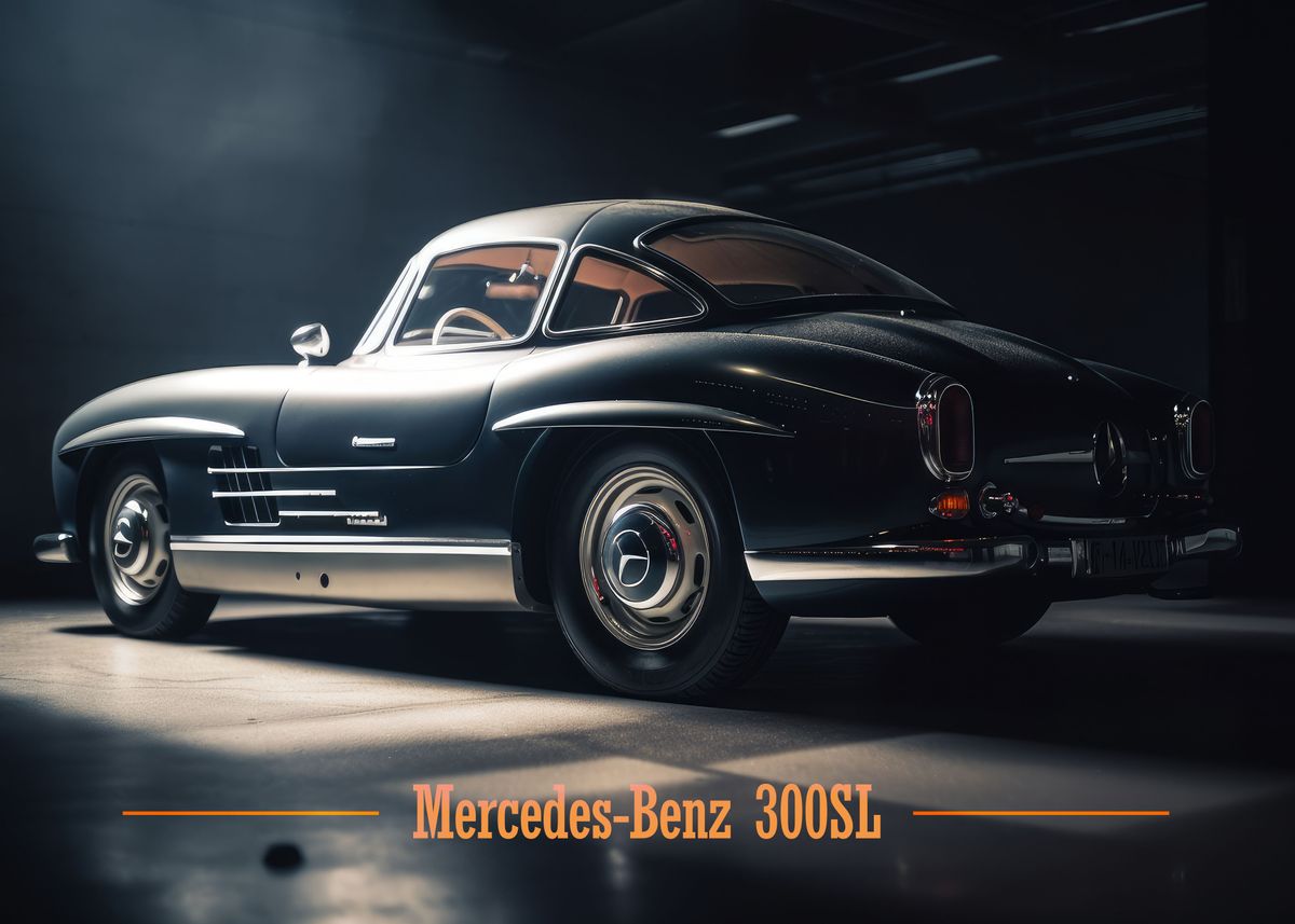 'Mercedes Benz 300SL ' Poster, picture, metal print, paint by Anxhela ...